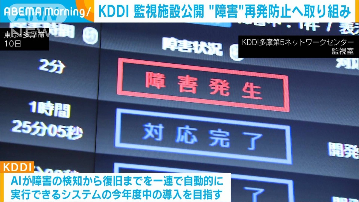 KDDI 通信回線の復旧を今後AIで自動化へ