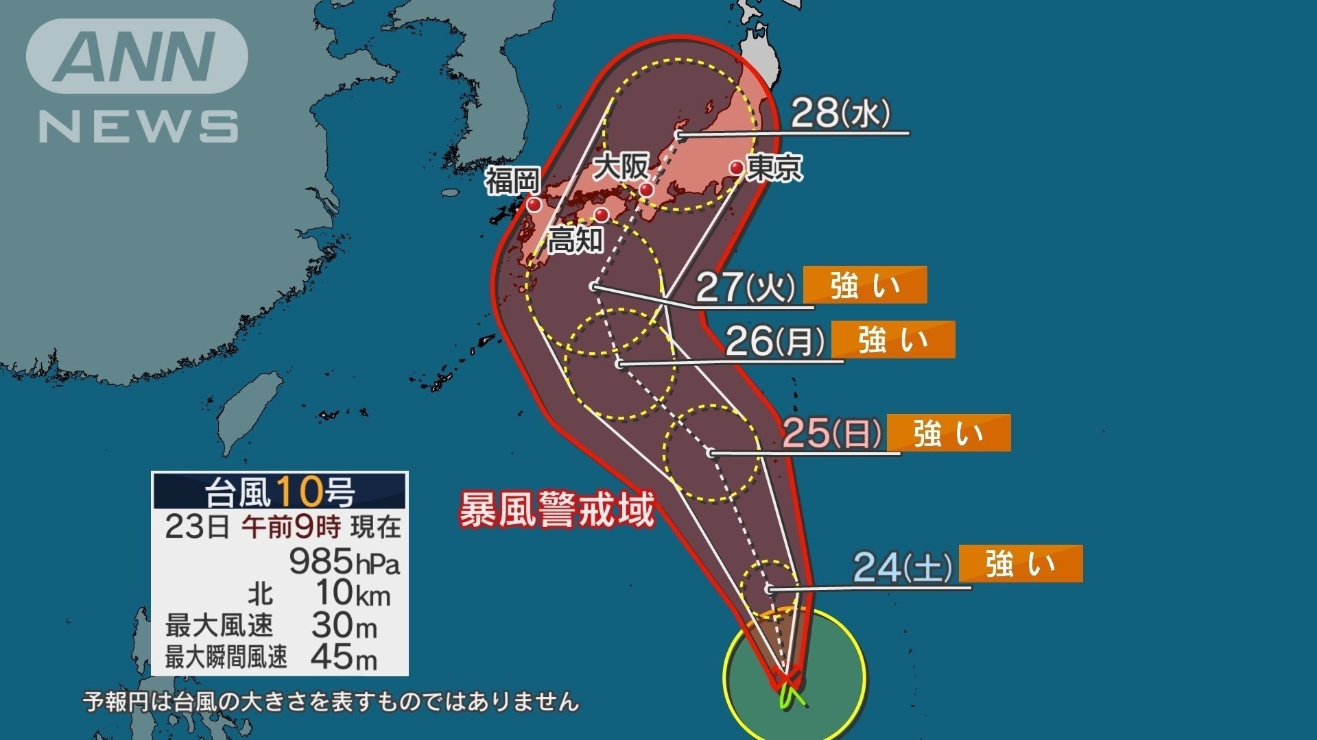 台風10号 関東〜九州に強い勢力で上陸の恐れ 思い出される2018年の「関空台風」